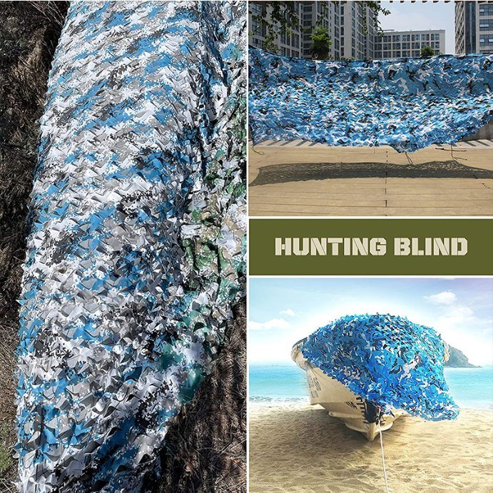 Blue Camo Netting Fire Resistant Outdoor Camouflage Shade Net with ...